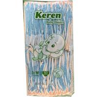 China KEREN Organic Soft Disposable Baby Diapers with Wetness Indicator 80-120 Pcs for sale