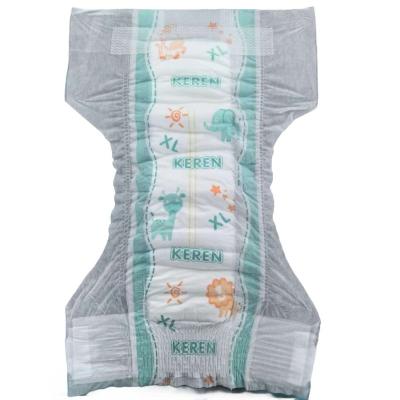 China KEREN Overnight Protection Baby Diapers Leak-Proof Breathable Skin-Friendly 12hr Absorbency for sale