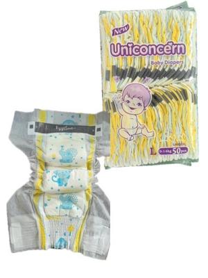 China Uniconcern Custom Baby Diaper Pants High Absorbency Cotton 7 Size Options 17.6-33g for sale