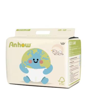 China OEM Eco Biodegradable Bamboo Fiber Disposable Baby Diapers 800-1200ml Absorption for sale
