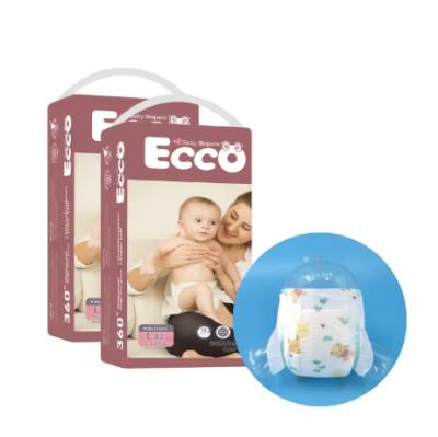 China OEM Custom Disposable Baby Diapers Elastic Waistband Newborn Nappies Hypoallergenic 400-900ml Absorbency for sale