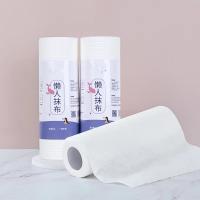 China 60gsm PP+Plup Disposable Spunlace Nonwoven Wipe 25x25cm 50pcs Roll Kitchen Towel for sale