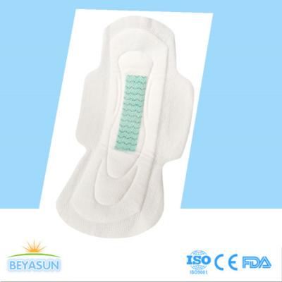 China Female Cotton Overnight Sanitary Napkins with Anion Technology - 2mm Ultra-Thin Design with Cold Mint Herbal Formula for sale