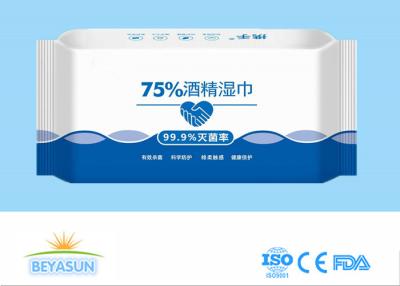 China Antiseptic Travel Disinfectant Wipes 75% Alcohol 14x16.5cm OEM Custom for sale