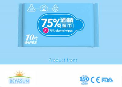 China OEM 75% Alcohol Antiseptic Disinfecting Wipes 80 Pcs 20x20cm Spunlace Nonwoven for sale