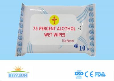 China 75% Alcohol Disposable Wet Wipes 18x20cm 20x20cm for Personal Care Use for sale