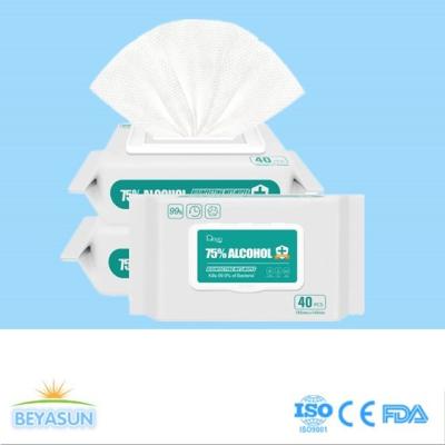 China 75% Alcohol Hand Disinfectant Disposable Wet Wipes 40 Packs for Home Anti Virus Cleaning for sale