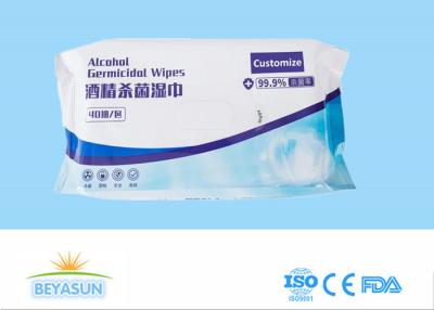 China 75% Alcohol Disinfectant Wet Wipes 99.99% Sterilization Nonwoven Cleaning Wipes for sale