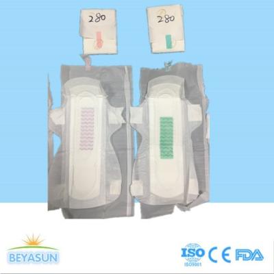 China Wholesale Organic Cotton Anion Sanitary Napkin 280mm Night Use Ultra Thin Wings for sale