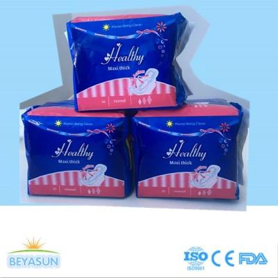 China Breathable Winged Cotton Sanitary Napkins 245mm with Super Absorbent Polymer for sale