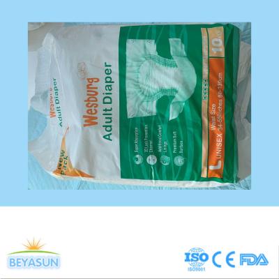 China ODM Disposable Super Absorbent Ultra Thick Adult Diaper M L XL 1000-1400ml Absorbency for sale
