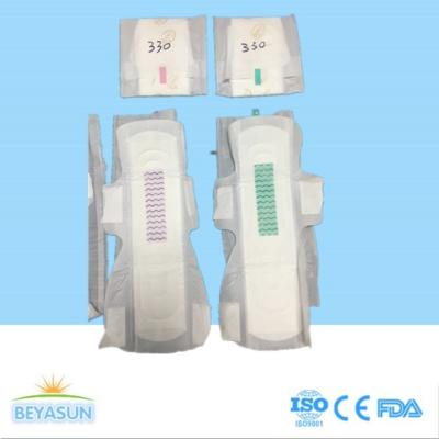 China 100% Cotton Sanitary Napkin 285mm 350mm Absorbent Negative Anion Pads for sale