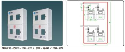 China Durable 4-Unit SMC Gas Meter Box with Corrosion-Proof for sale