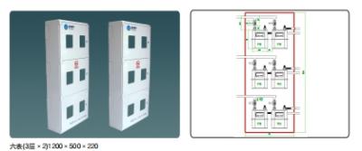China Durable 6-Unit SMC Gas Meter Box with Multi-Point Locking Device for sale