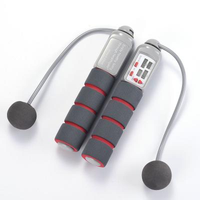 China Digital Counting Cordless Jump Rope with Soft Handle 9999 Counts 20cm Rope for sale