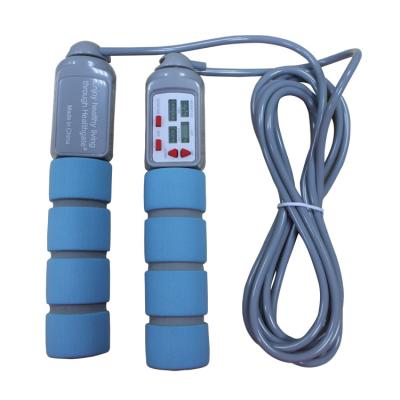China PVC Jump Rope 300cm with Loop Counter for Fitness Training Blue PP Handle OK-168 for sale
