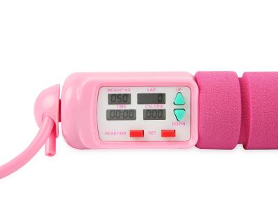 China Custom Pink Jump Rope 180g Weight with Loop Counter up to 9999 for Fitness Exercise for sale