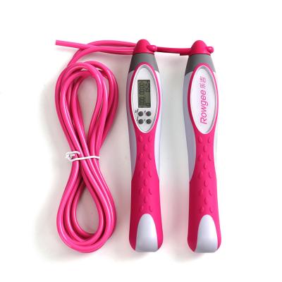 China Anti Slip Handle Weighted Jump Rope 280g Pink Speed Skipping Rope 300cm for sale