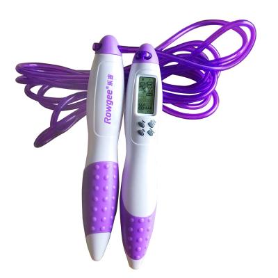 China Purple PVC Jump Rope 300cm ABS Handle Skipping Rope for School Gym Fitness for sale