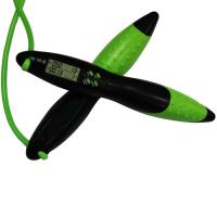 China Multi-Function Counting Jump Rope PVC 3000x5mm ABS Handle 175x28mm Green Black for sale