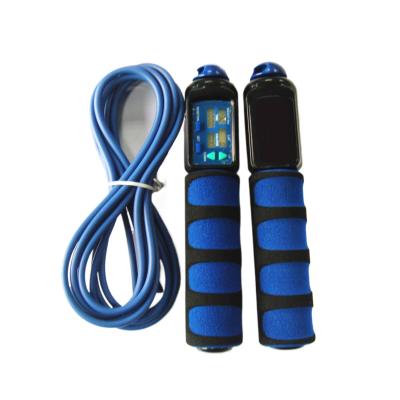 China Custom Logo Electronic Skipping Rope with Loop Counter up to 9999 Dark Blue Black 300cm for sale