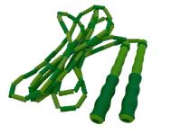 China Green Adjustable Beaded Jump Rope for Kids Teens 2600mm Nylon Rope Exercise Skipping Rope for sale