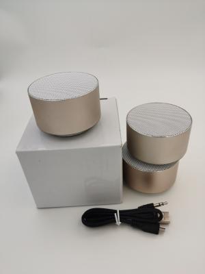 China Custom Logo Round Mini Portable Bluetooth Speaker Cube 69x42mm 5V Wireless for sale