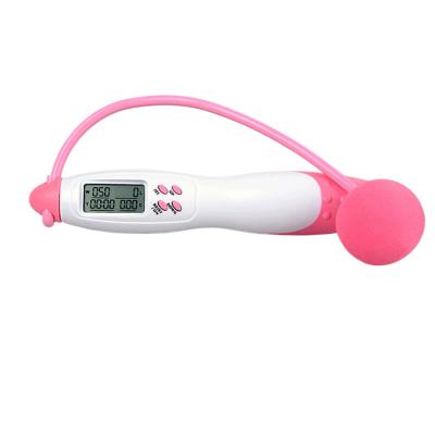 China Intelligent Counting Cordless Jump Rope 157g Pink ABS Handle PVC Rope Fitness for sale