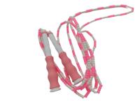 China Adjustable Soft Beaded Nylon Jump Rope 2600mm with Wavy Handles for Kids Fitness Moderate Exercise for sale