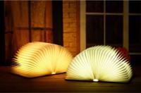 China Mini LED Book Night Light USB Charging 135x90x30mm Wooden Creative Shape for sale