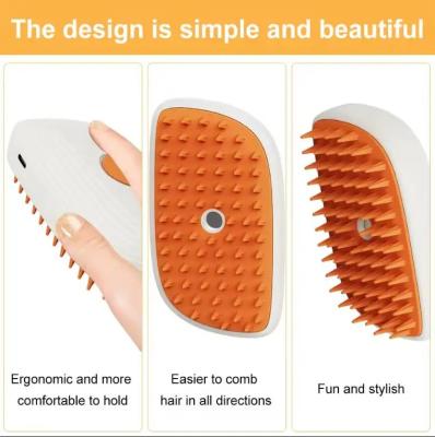 China Pet Steam Massage Brush 11.8x6.8x5.5cm Electric Cat Dog Comb One-Click Spray Anti-Flying Hair Remover for sale