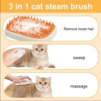 China Pet Steam Massage Brush 11.8x6.8x5.5cm ABS Silicone Deep Cleaning Relaxing Grooming Tool for sale