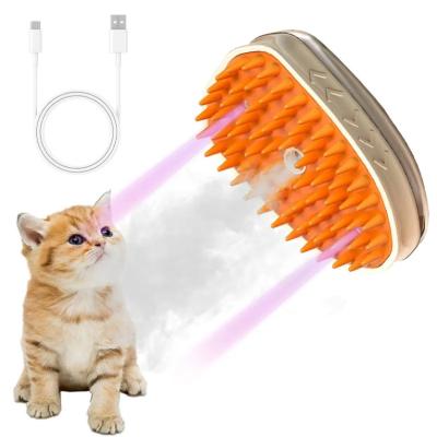 China Pet Steam Massage Brush 3 in 1 Electric Spray Hair Removal Comb for Grooming Cleaning 11.8x6.8x5.5cm for sale