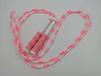 China Adjustable Beaded Skipping Rope 2600mm Nylon Rope PP TPE Handle for Kids Teens for sale