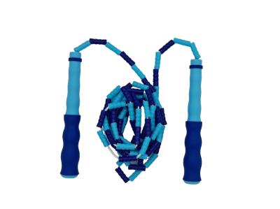 China Adjustable Beaded Skipping Rope 2600mm Nylon Rope with PP TPE Handle for Kids Fitness for sale