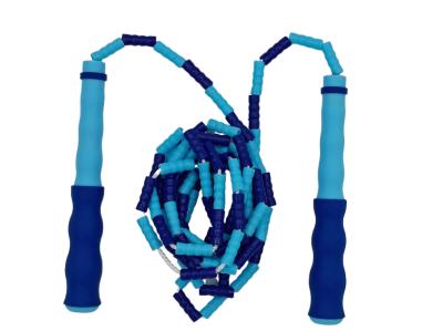 China Unisex Bamboo Beaded Skipping Rope 2600mm Adjustable Nylon Rope for Adult Exercise for sale