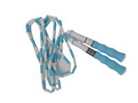 China Green Unisex Bamboo Skipping Rope 2600mm Adjustable Speed Jump Rope with 127 PVC Beads for sale