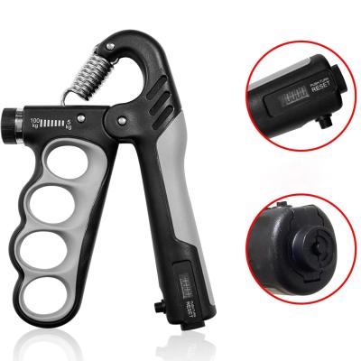 China Adjustable Grip Trainer 18x10x9cm Hand Strengthener Portable Metal Silicone Arm Exercise for sale