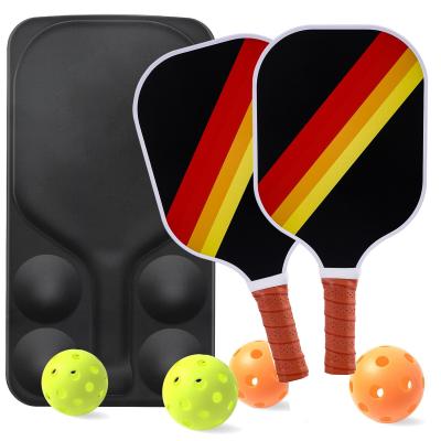 China Fiberglass Pickleball Paddles Set for Adults 2 Rackets 4 Balls Carry Bag 40x20cm for sale