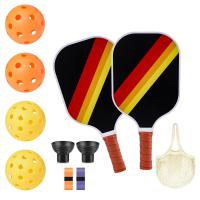 China Fiberglass Pickleball Paddles Set for Adults 2 Rackets 4 Balls Carry Bag 40x20cm for sale