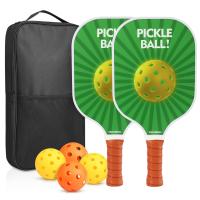 China Carbon Fiber Fiberglass Pickleball Paddle Set 40x20cm PP Honeycomb Core UV Printed for sale