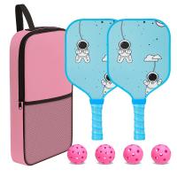 China Fiberglass Children Pickleball Racket Set 41.5cm Parent Child Beginner Toy Gift for sale