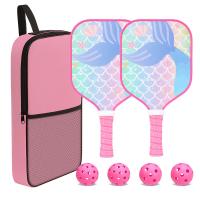 China Fiberglass Children Pickleball Racket Set 41.5cm Parent Child Beginner Toy Gift for sale