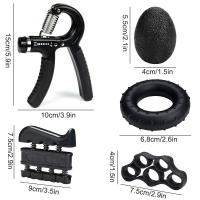 China Adjustable Hand Grip Strengthener Kit 5 Pack Black Grip Trainer Finger Exerciser Ring Stress Ball for Hand Wrist Forearm Training for sale