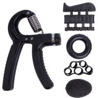 China 5 Piece Hand Grip Workout Kit Adjustable Hand Gripper Finger Stretcher Grip Ring Stress Ball for Hand Strength for sale