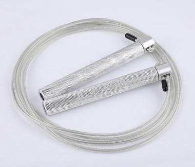 China Aluminum Handle Weighted Skipping Rope 4.5mm x 3m Steel Wire PVC for Fitness Training for sale