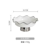 China Salad Bowl European Luxury Home Decor Serving Dessert Bowls Snacks Sliver Stand Decorative Porcelain Fruit Bowl for sale