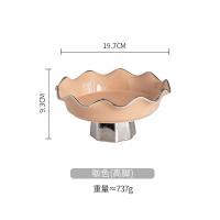 China Salad Bowl European Luxury Home Decor Serving Dessert Bowls Snacks Sliver Stand Decorative Porcelain Fruit Bowl for sale