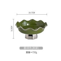 China Salad Bowl European Luxury Home Decor Serving Dessert Bowls Snacks Sliver Stand Decorative Porcelain Fruit Bowl for sale