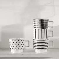 China Experience The Elegance Of Black And White Ceramic Mug Coffee Cup For Business Gifts for sale